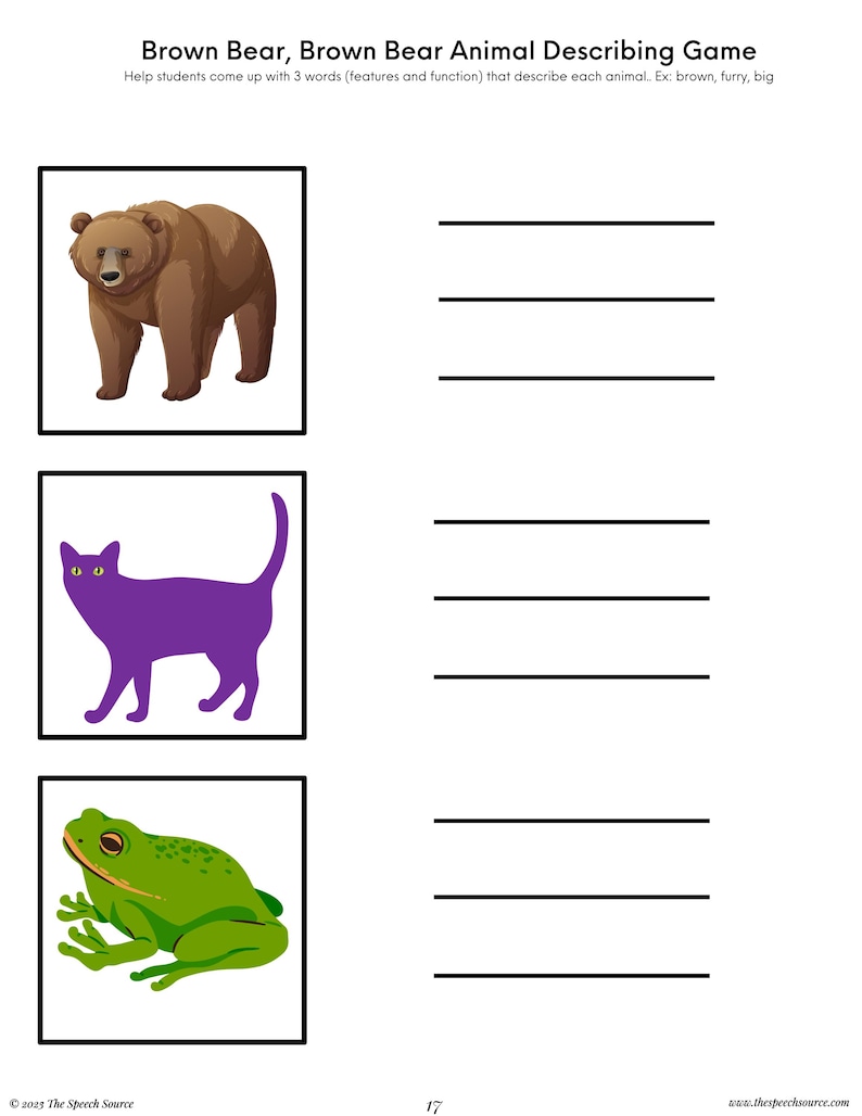 45-page Brown Bear Brown Bear Activities Speech Therapy & Preschool ...