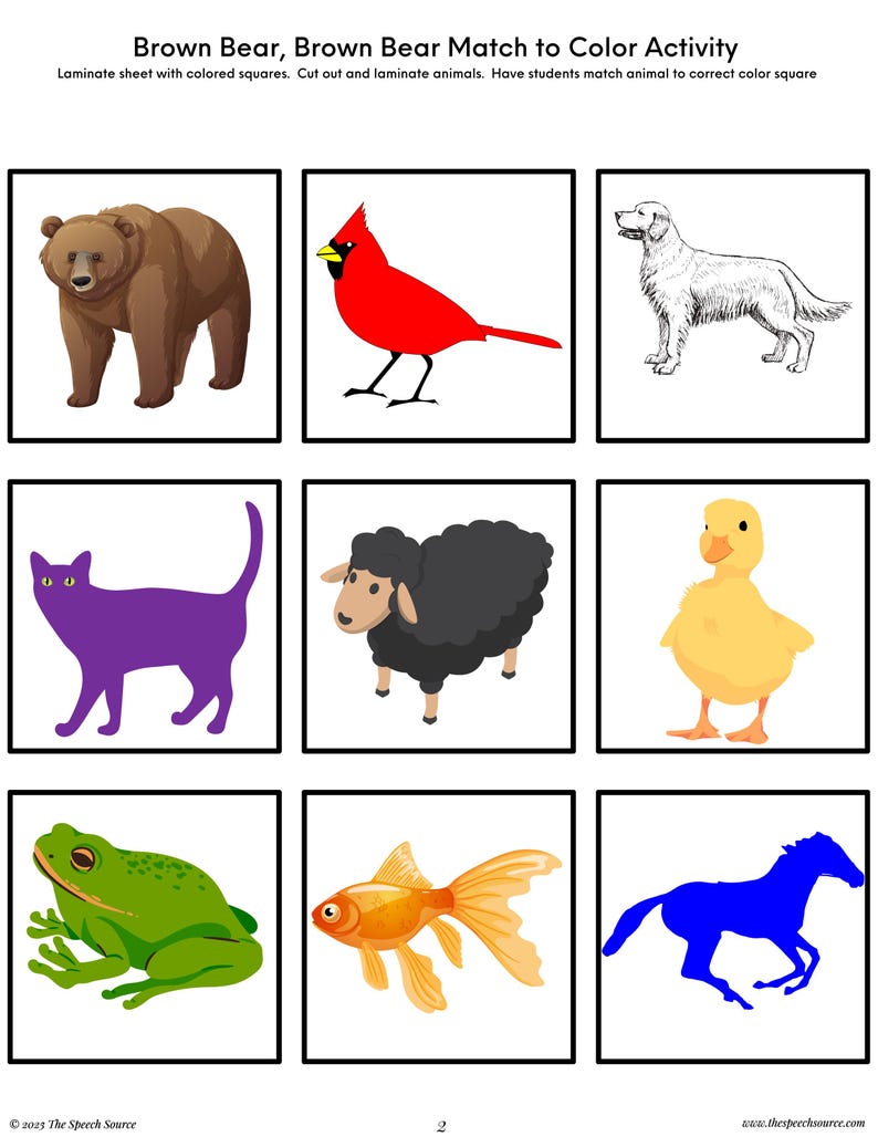 45-page Brown Bear Brown Bear Activities Speech Therapy & Preschool ...