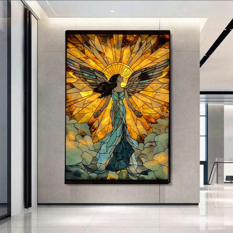 Angel Canvas , Beautiful Angel Woman Art ,christian Religion Jesus ...