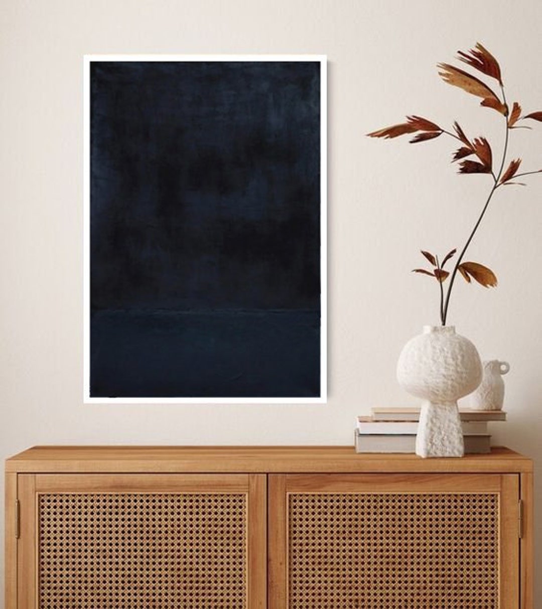 Mark Rothko Canvas Painting, Dark Blue Black Decor, Mark Rothko Art ...