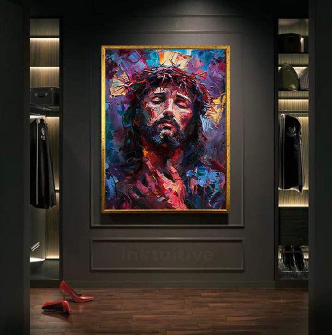 Jesus Art ,mosaic Brown Jesus Painting,christian Gift,devotional Home ...