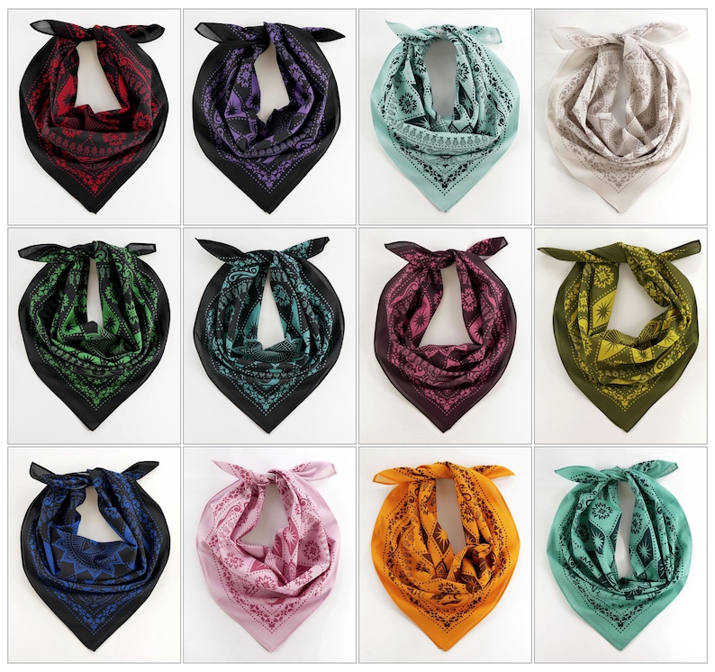 Birthstone Amethyst Purple Black Cotton Voile Bandana Sun Moon Third ...