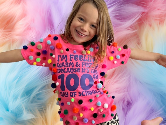 100 Days of School Shirt 100 Days Pom Pom Shirt Warm and Fuzzies Shirt 100 Days of School Project 100 Days of School T shirt 100 Days Etsy Canada