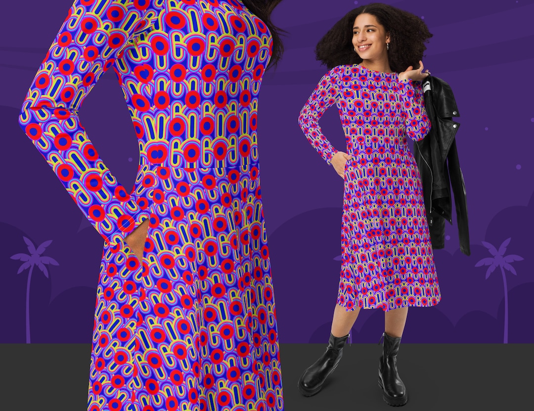 Phish Vegas Donut Dress, Long Sleeve Midi Dress - Etsy
