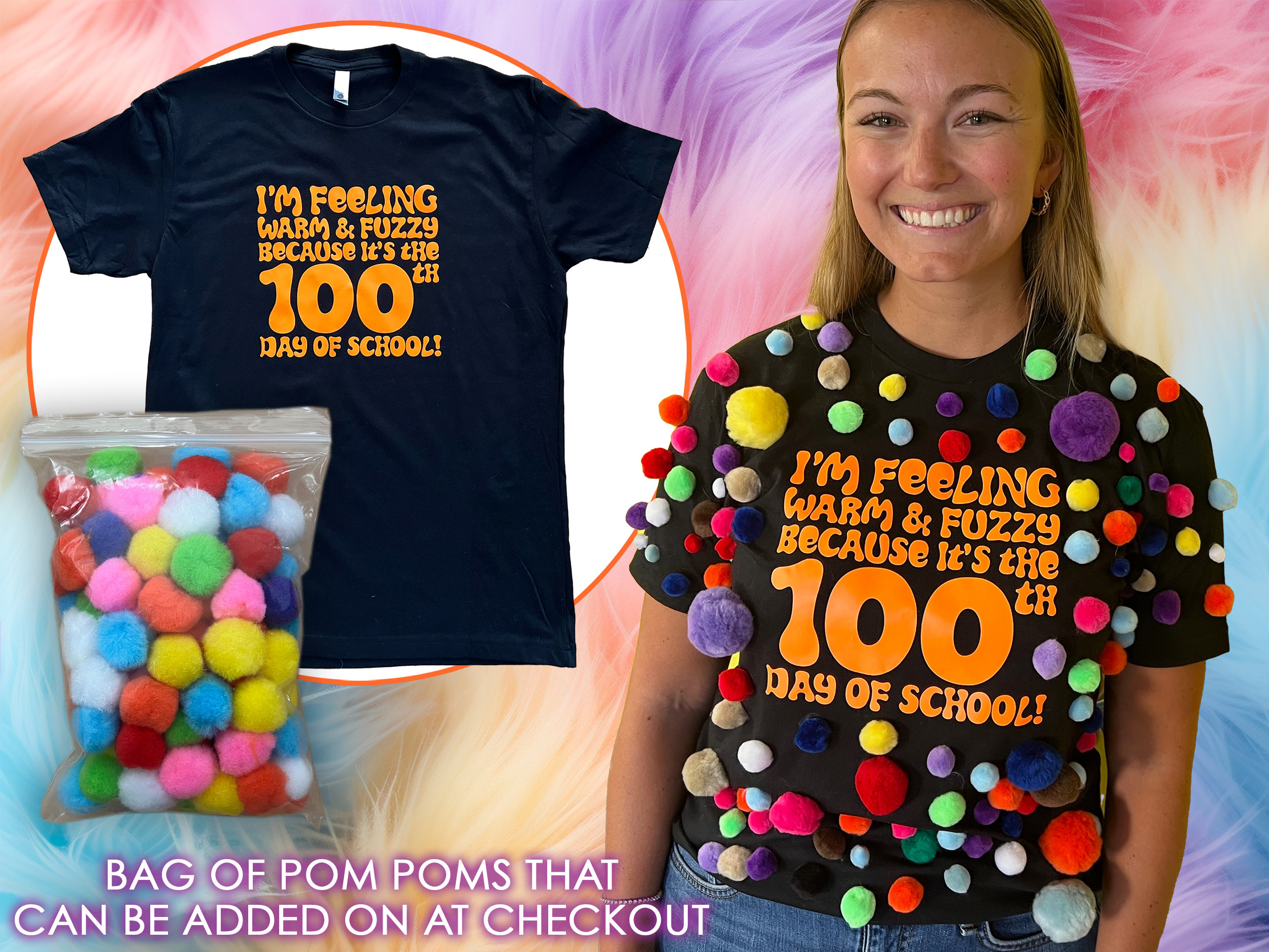 100 Days of School Teacher Shirt: DIY Pom Pom Project - Etsy