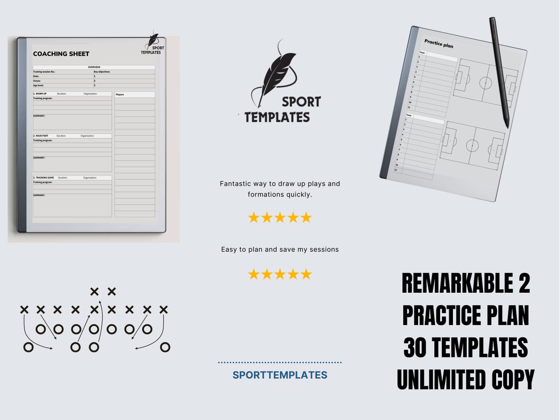 Remarkable 2 Football Coach Planner | Football Practice Templates for ...