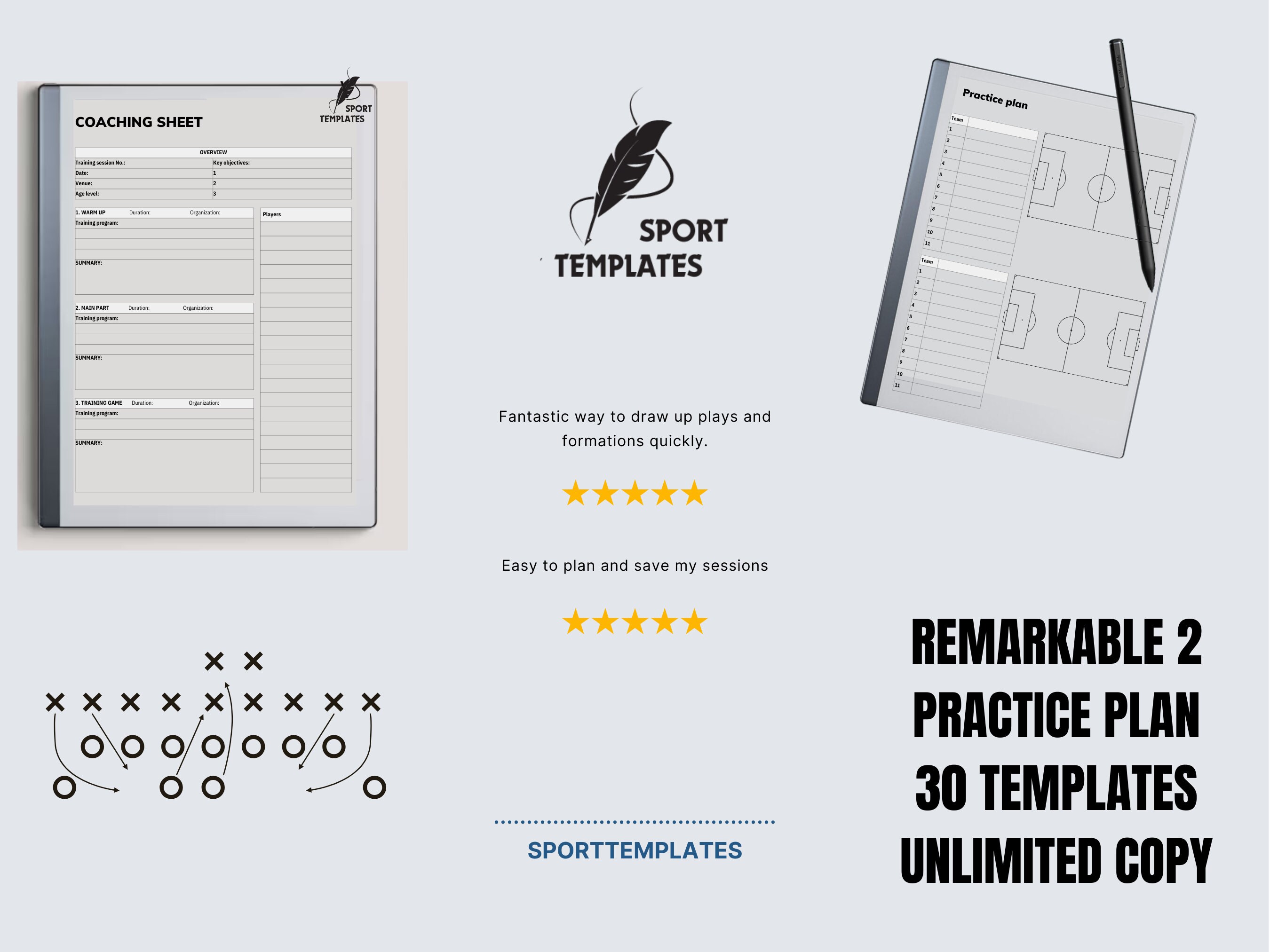 Remarkable 2 Football Coach Planner | Football Practice Templates for ...
