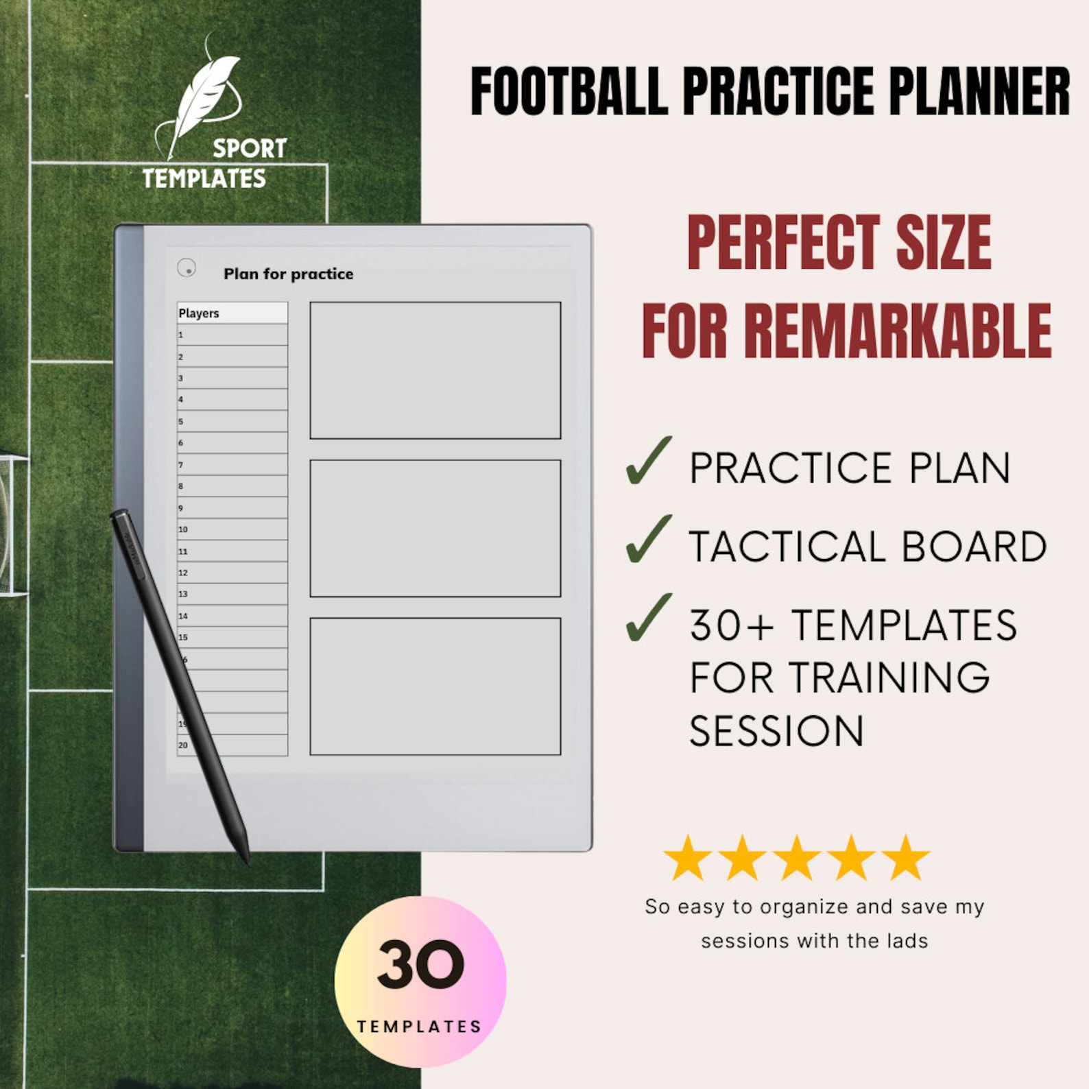 Remarkable 2 Football Coach Planner | Football Practice Templates for ...