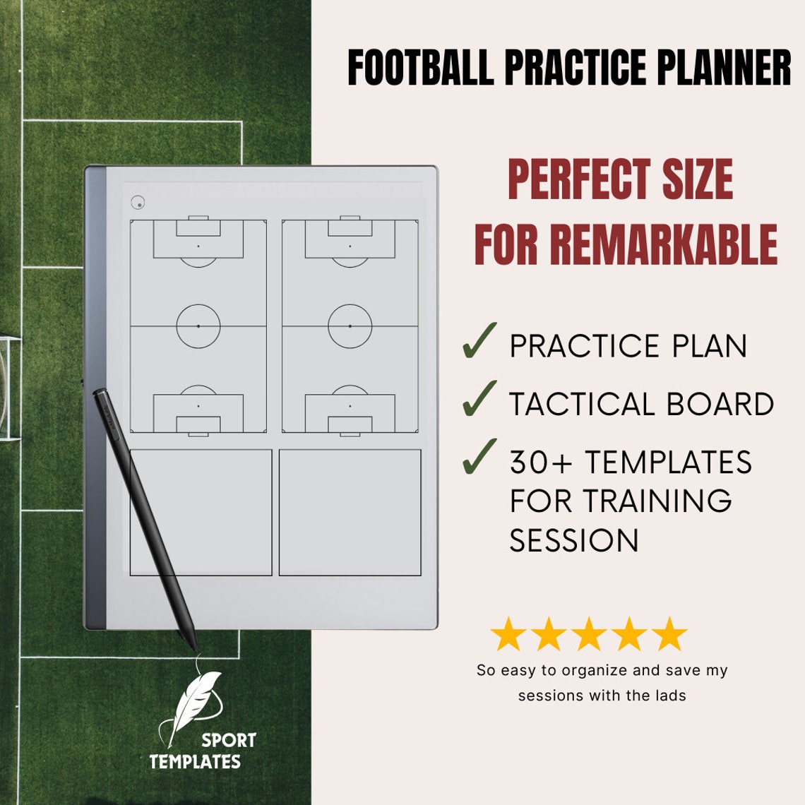 Remarkable 2 Football Coach Planner | Football Practice Templates for ...