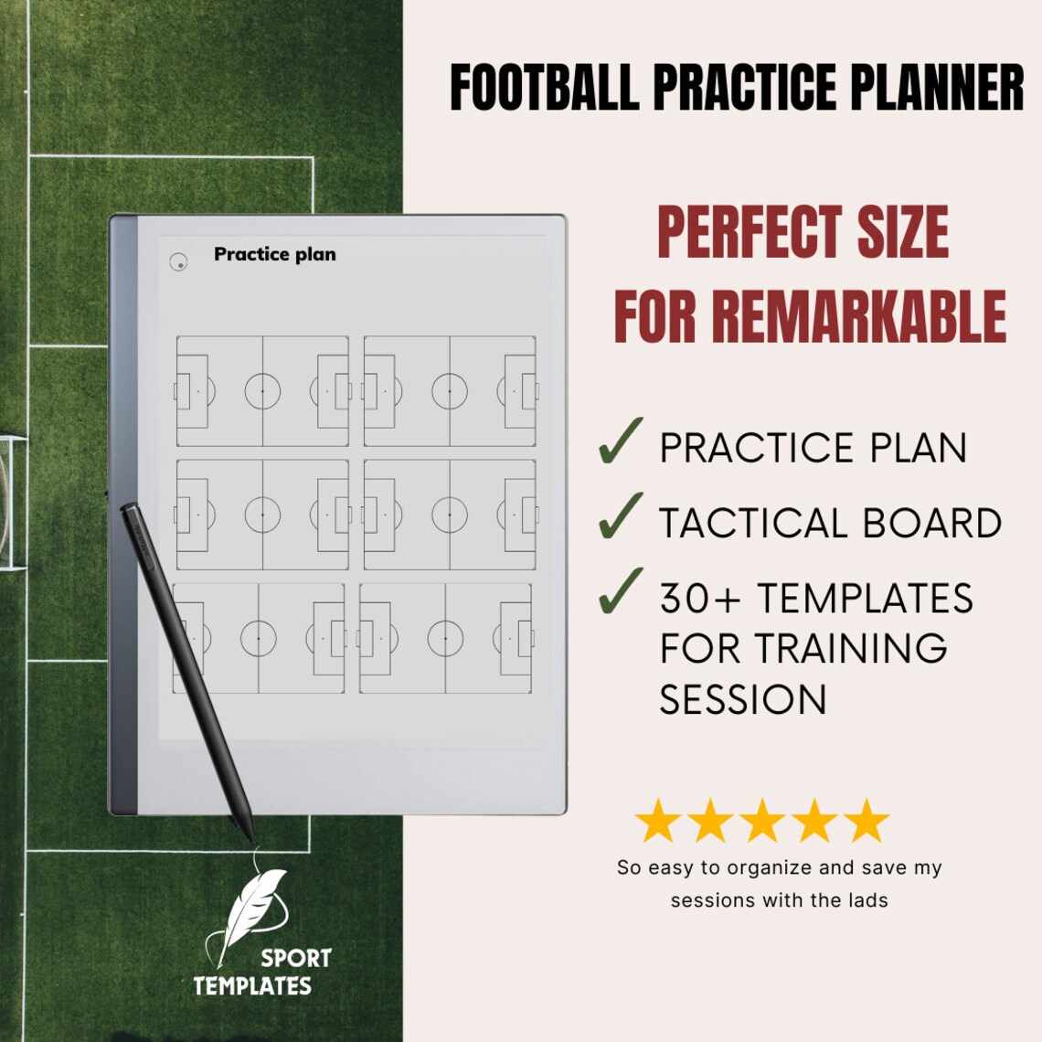Remarkable 2 Football Coach Planner | Football Practice Templates for ...