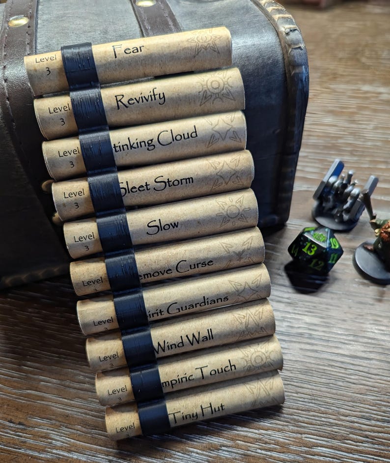 Mini Magic Spell Scroll Sets, for D&D 5e and Other Ttrpgs - Etsy
