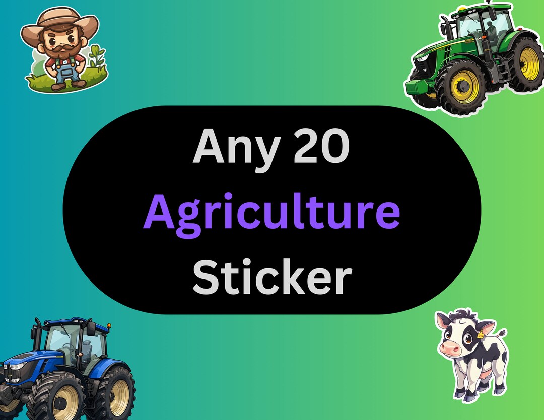 20 Random Agriculture Stickers Waterproof, Scratch-resistant, Matte ...