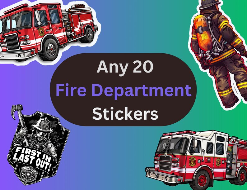 20 Random Fire Brigade Stickers Waterproof, Scratch-resistant, Matte ...