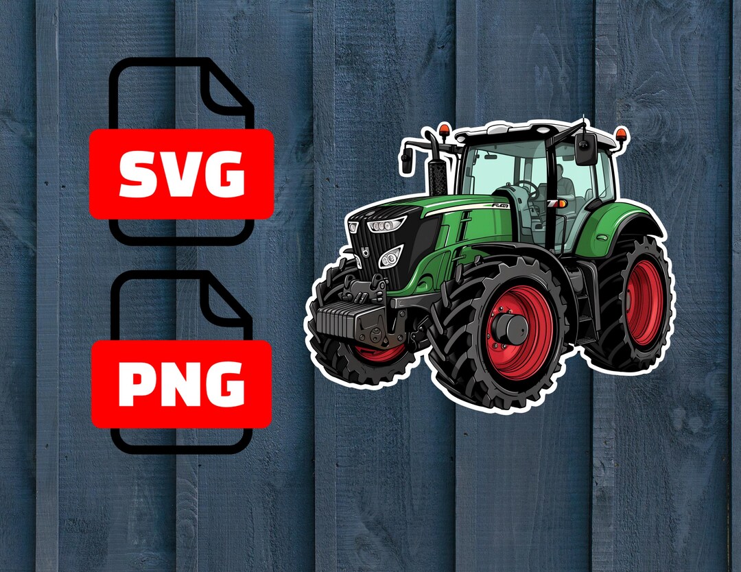 Farmhouse Digital Tractor Sticker - SVG PNG Files, Tractor Digital ...