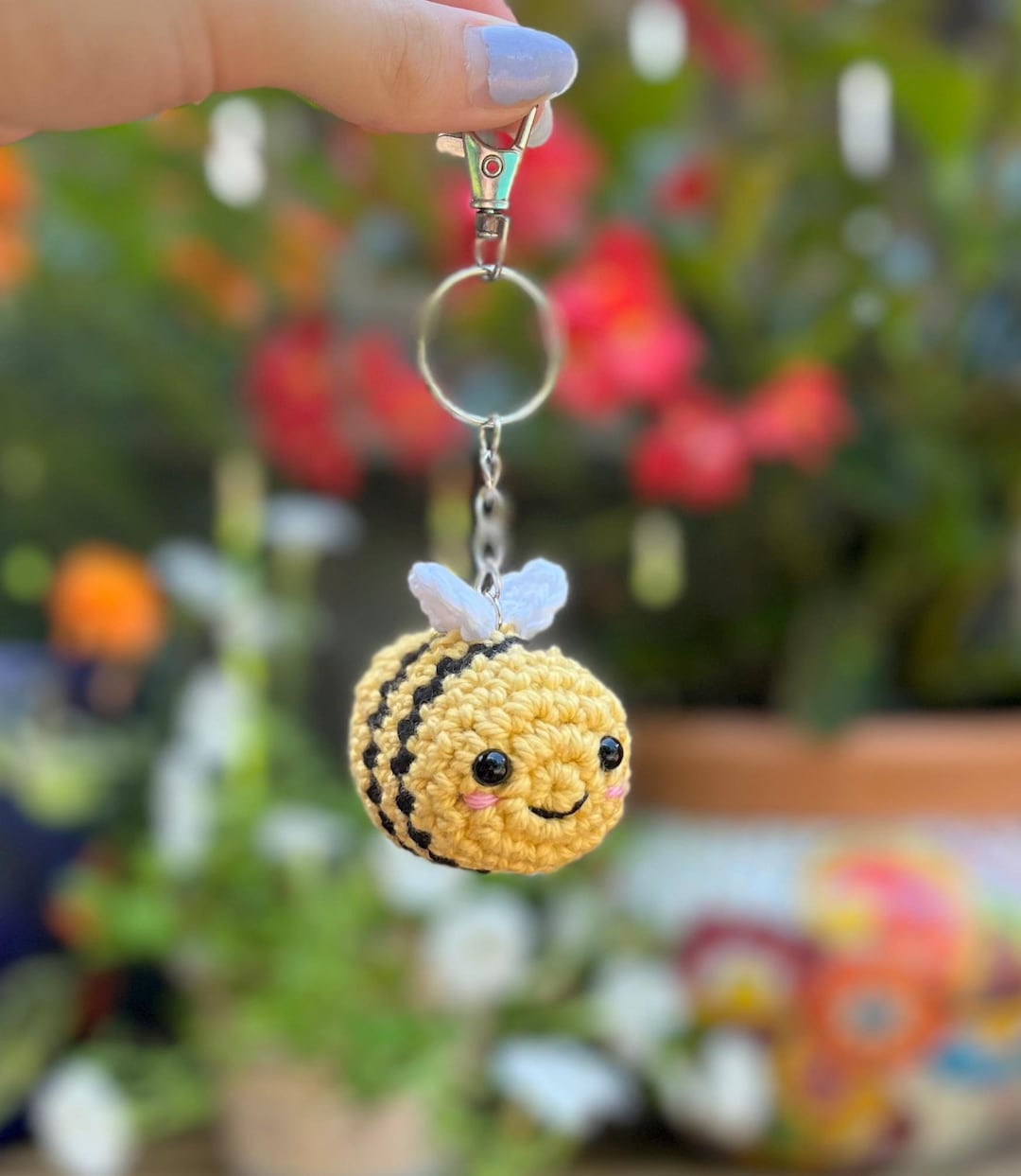 Bumblebee Keychain, Crochet Bee Keychain, Bee Keyring - Etsy