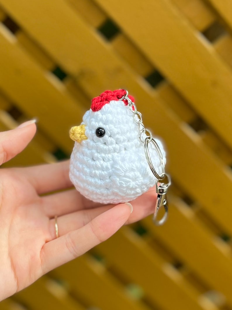 Chicken Keychain, Handmade Chicken Keychain, Amigurumi, Key Accessory ...