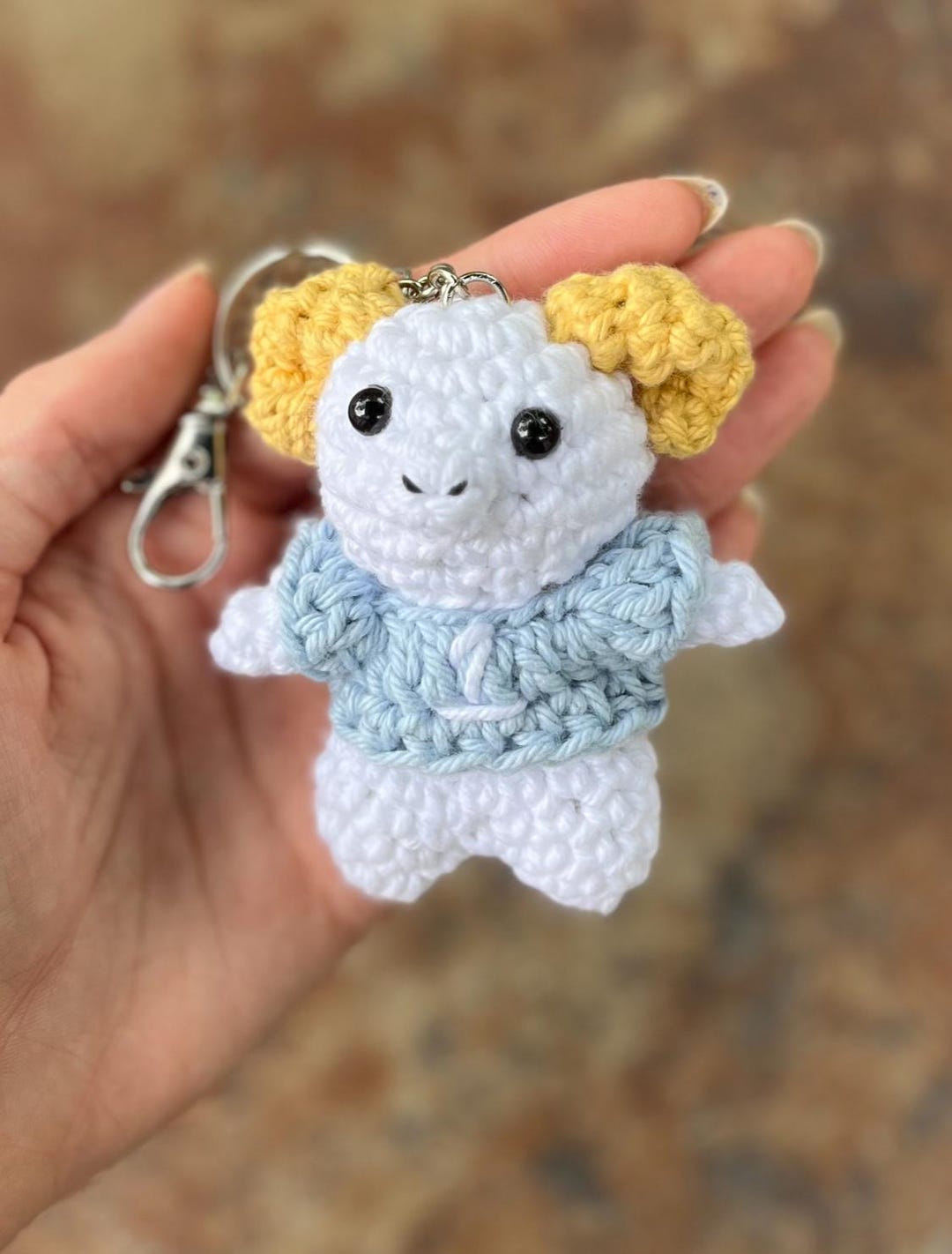Custom Crochet Ram Keychain With Shirt (UNC Mascot) - Etsy