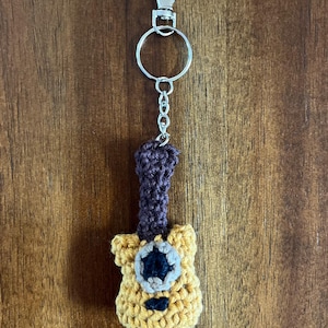 Crochet Guitar Keychain, Electric Guitar Keychain, Acoustic Guitar ...
