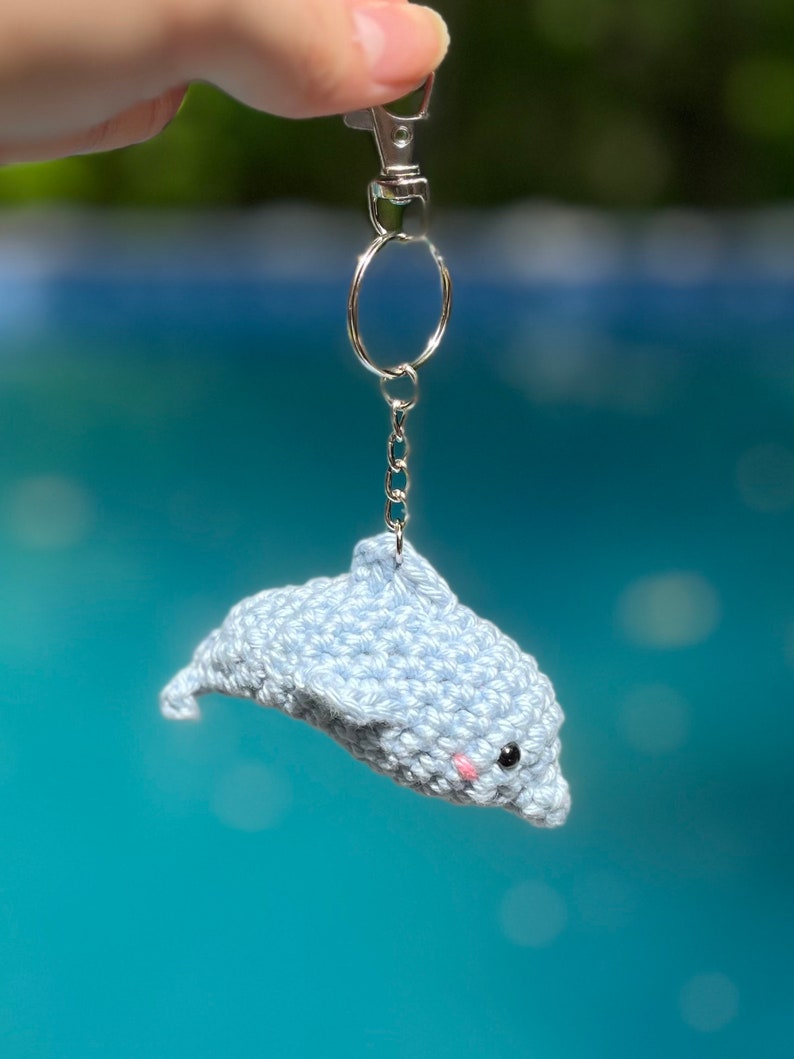 Crochet Dolphin Keychain, Dolphin Keyring, Dolphin Bag Accessory, Gifts ...