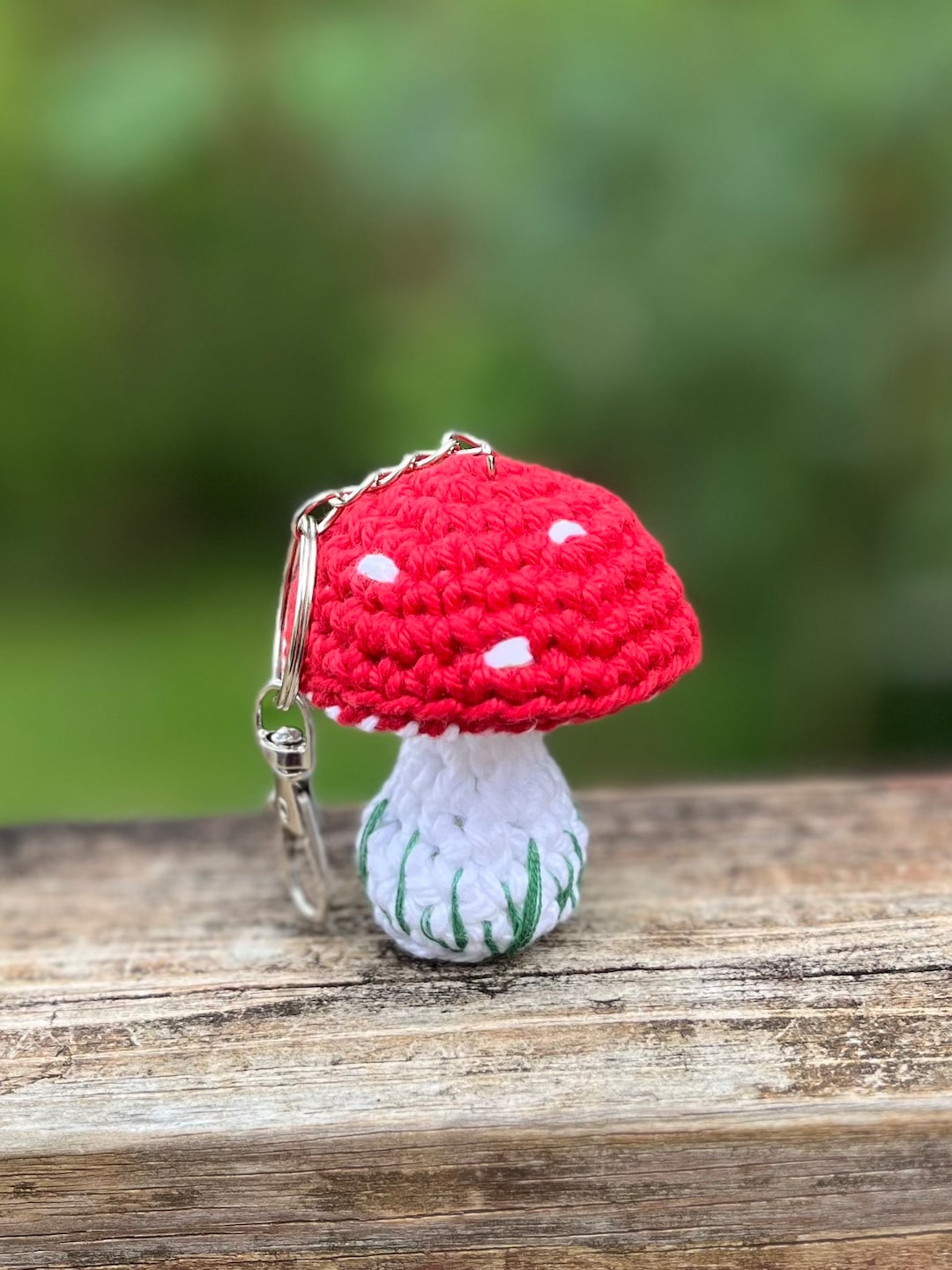 Mushroom Keychain, Crochet Mushroom Keychain - Etsy