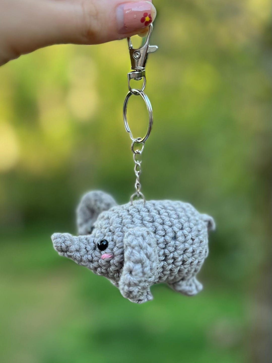 Crochet Elephant Keychain - Etsy