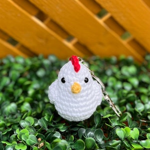 Chicken Keychain, Handmade Chicken Keychain, Amigurumi, Key Accessory ...