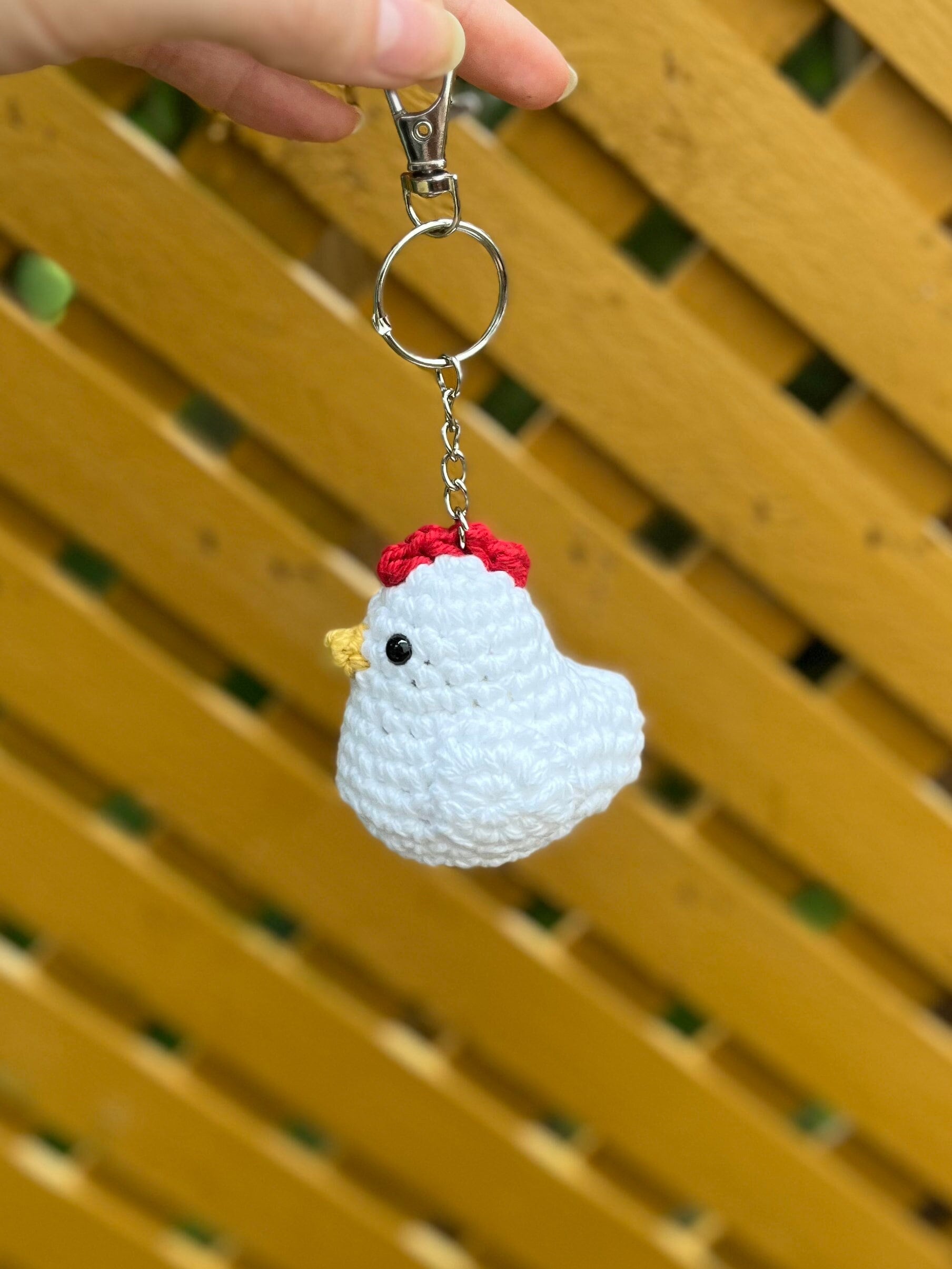 Chicken Keychain, Handmade Chicken Keychain, Amigurumi, Key Accessory ...
