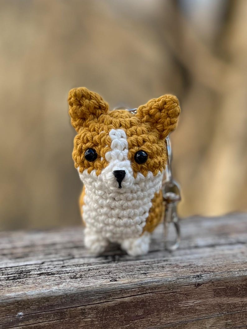Crochet Dog Keychain, Corgi Keychain, Corgi Ornament - Etsy