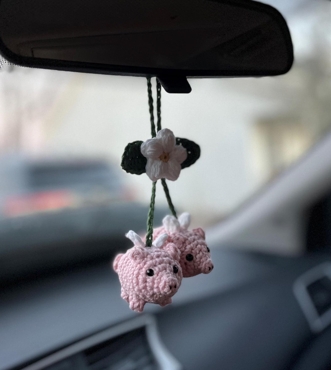 Pigs With Wings Car Charm, Car Accessories, Crochet Pigs - Etsy