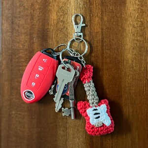Crochet Guitar Keychain, Electric Guitar Keychain, Acoustic Guitar ...
