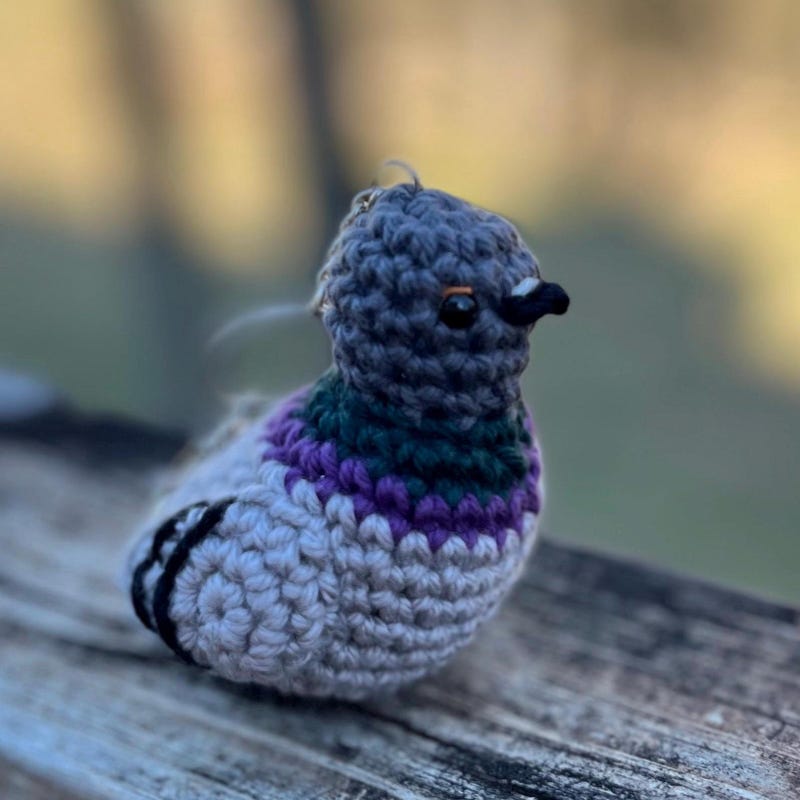Pigeon Keychain Charm - Etsy