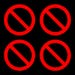 Set of 4 - No Symbol Vinyl Decal - Bold Red Prohibition Sign Sticker ...
