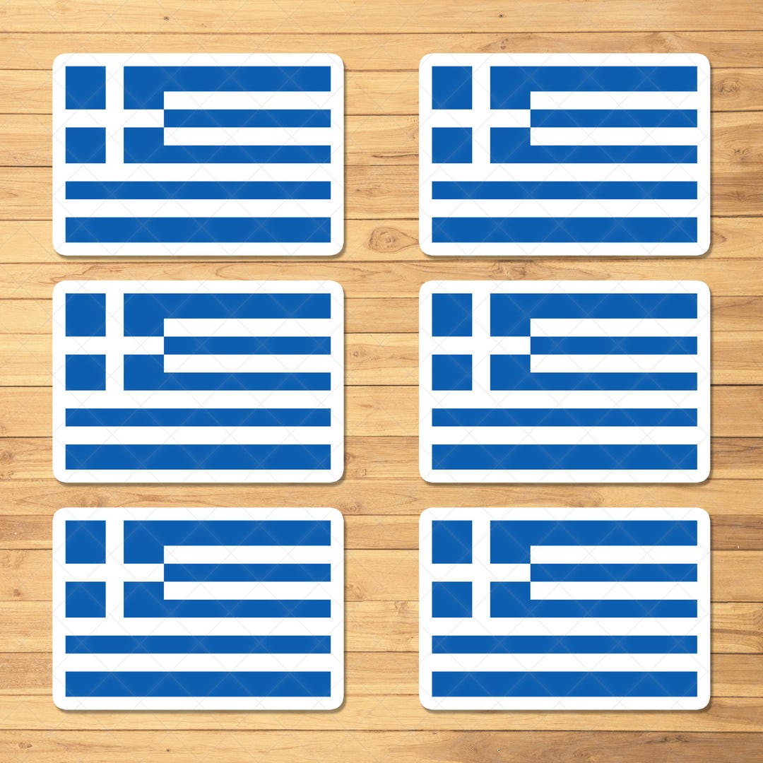 Greece Flag Sticker Set | Pack of 6 Greek Flag Vinyl Decals | Patriotic ...