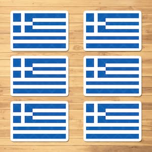 Greece Flag Sticker Set | Pack of 6 Greek Flag Vinyl Decals | Patriotic ...