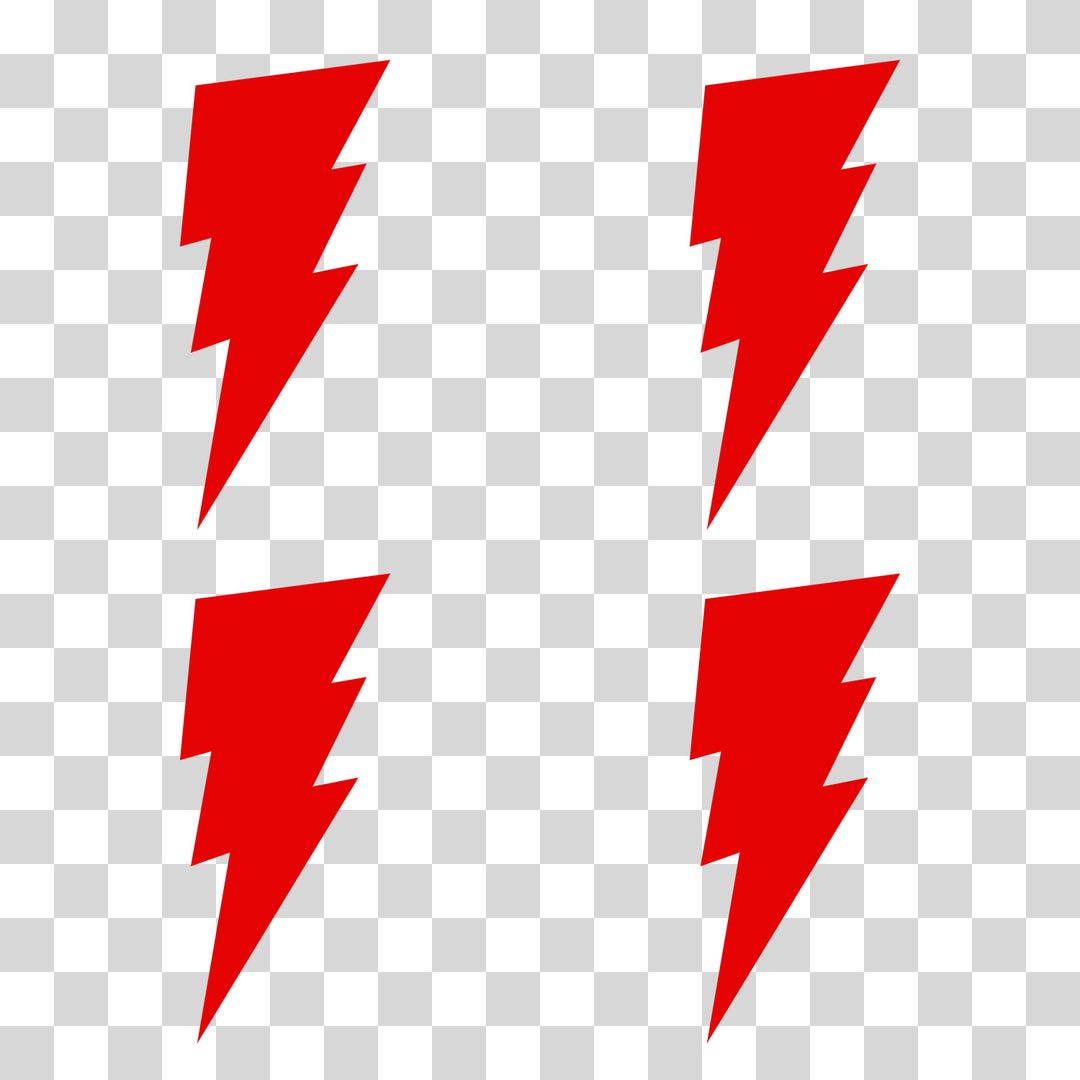 Lightning Bolt Vinyl Decals: Waterproof Thunderbolt Stickers - Set of 4 ...