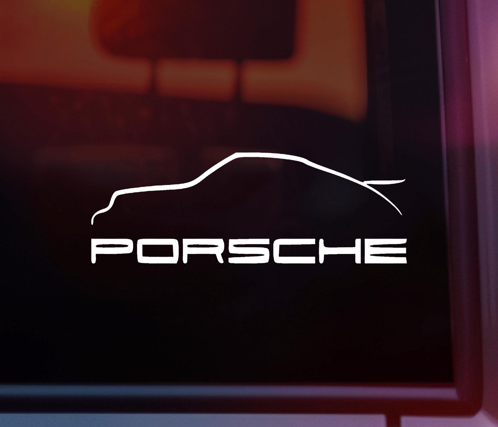 New - for Sports Car Outline Car Decal, Window Sticker - Waterproof ...