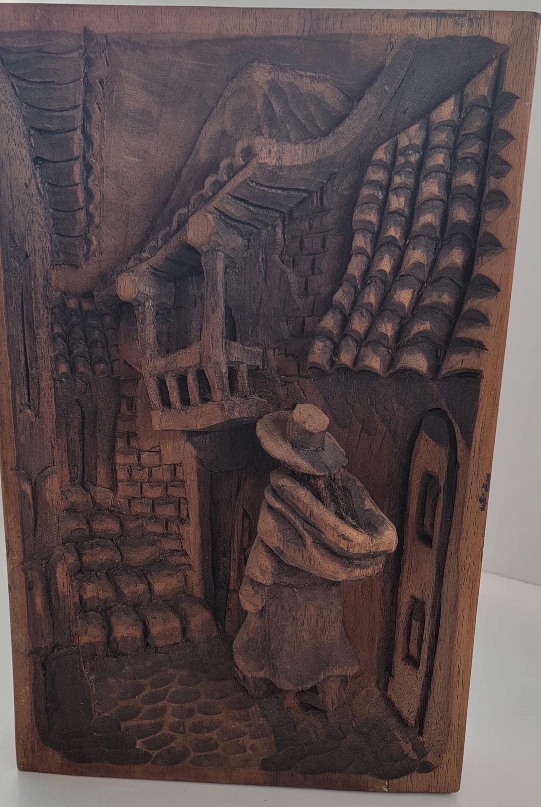 Handcrafted Wooden Cityscape | Handmade Wood Carving | Vintage Street ...