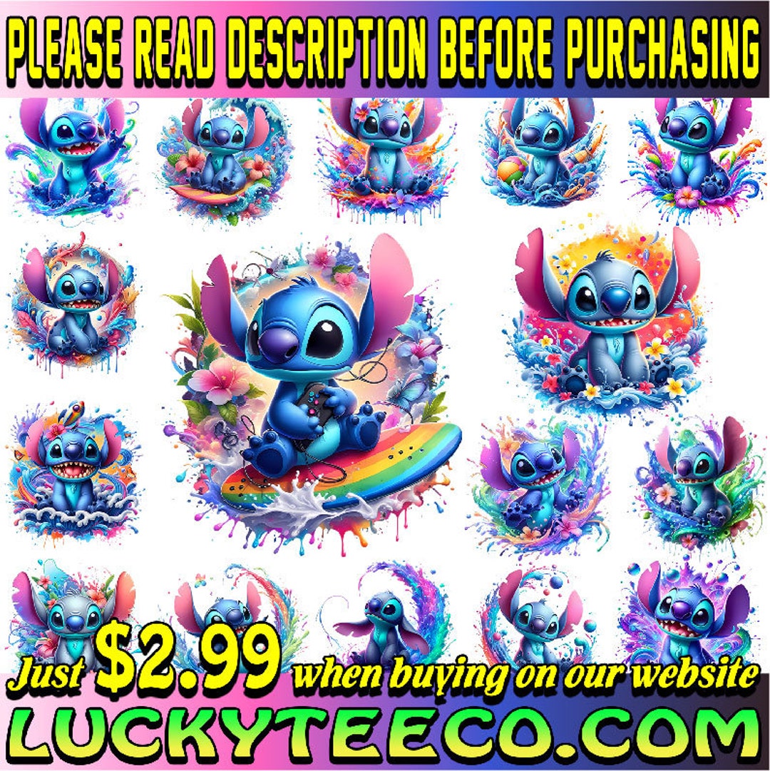 16 PNG Stitch Splash and Watercolor Digital Design PNG File for ...