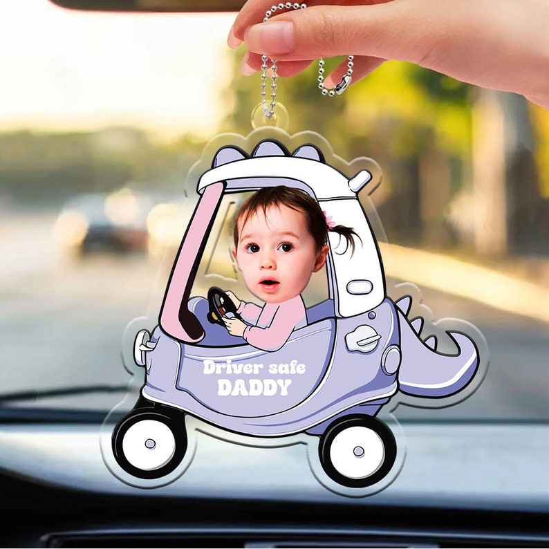 Customized Drive Safe Daddy Acrylic Car Hanging for Father's Day Gift ...
