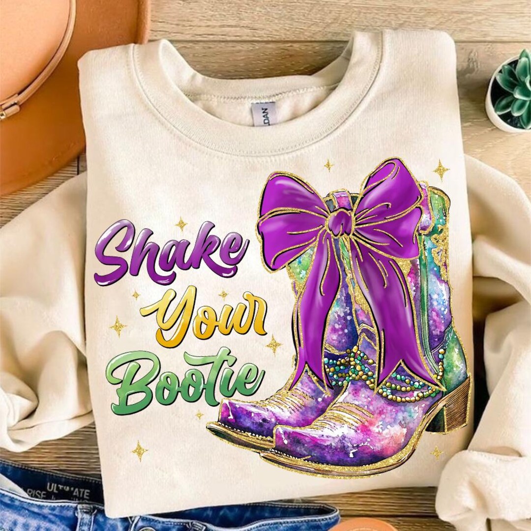 Shake Your Bootie PNG, Mardi Gras Cowboy Boot, Brushstroke Boots Png ...