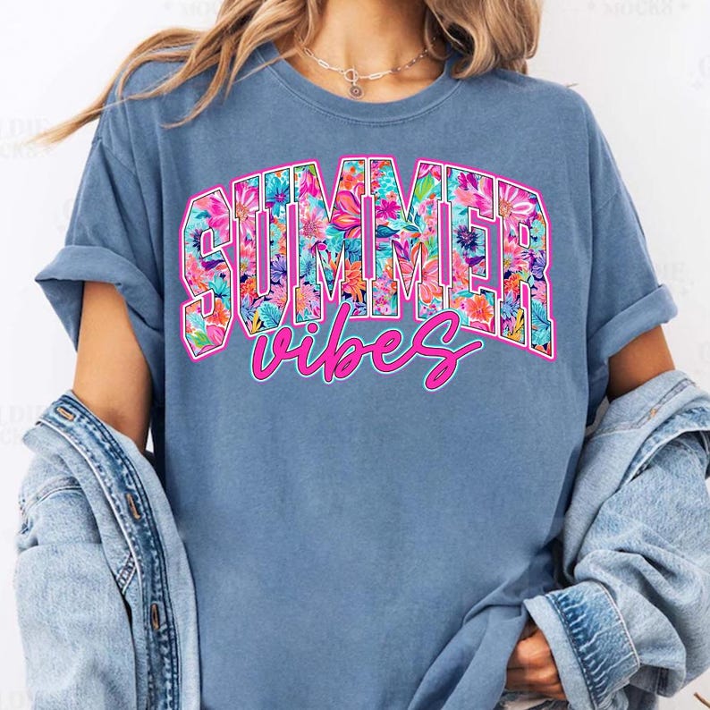 Preppy Summer Vibes Png, Retro Floral Summer Png, Summer Brushstroke ...