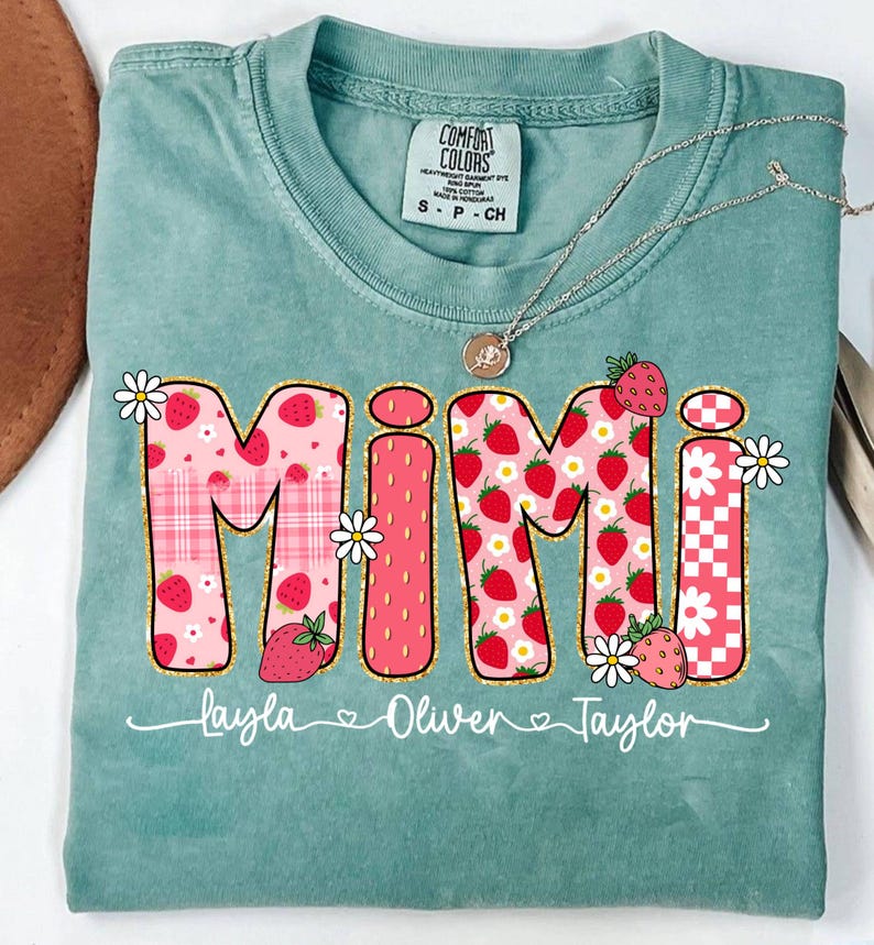 Preppy Mimi Nana Gigi Strawberry Glitter Png, Cute Strawberry Floral ...