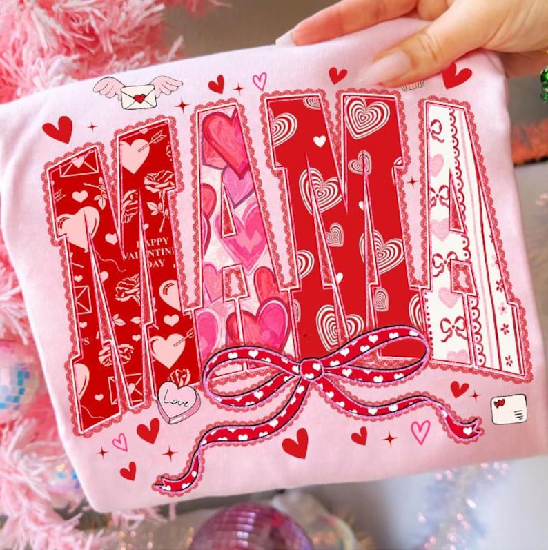 Preppy Valentine's Day Mama PNG, Coquette Valentine PNG, Lace Valentine ...