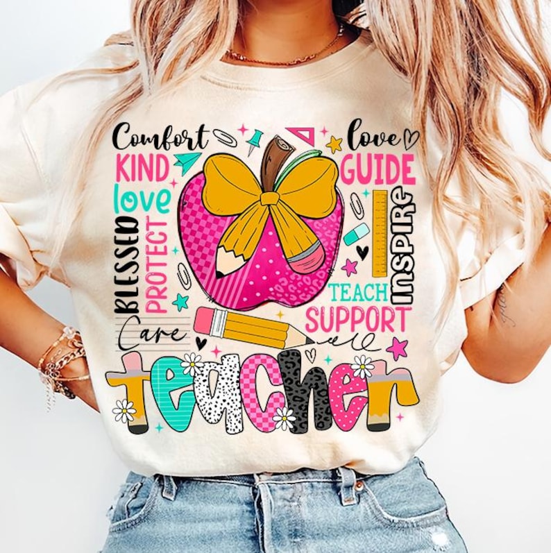 Preppy Teacher Coquette Bow Png, Teacher Summer Png, Back to School Png ...