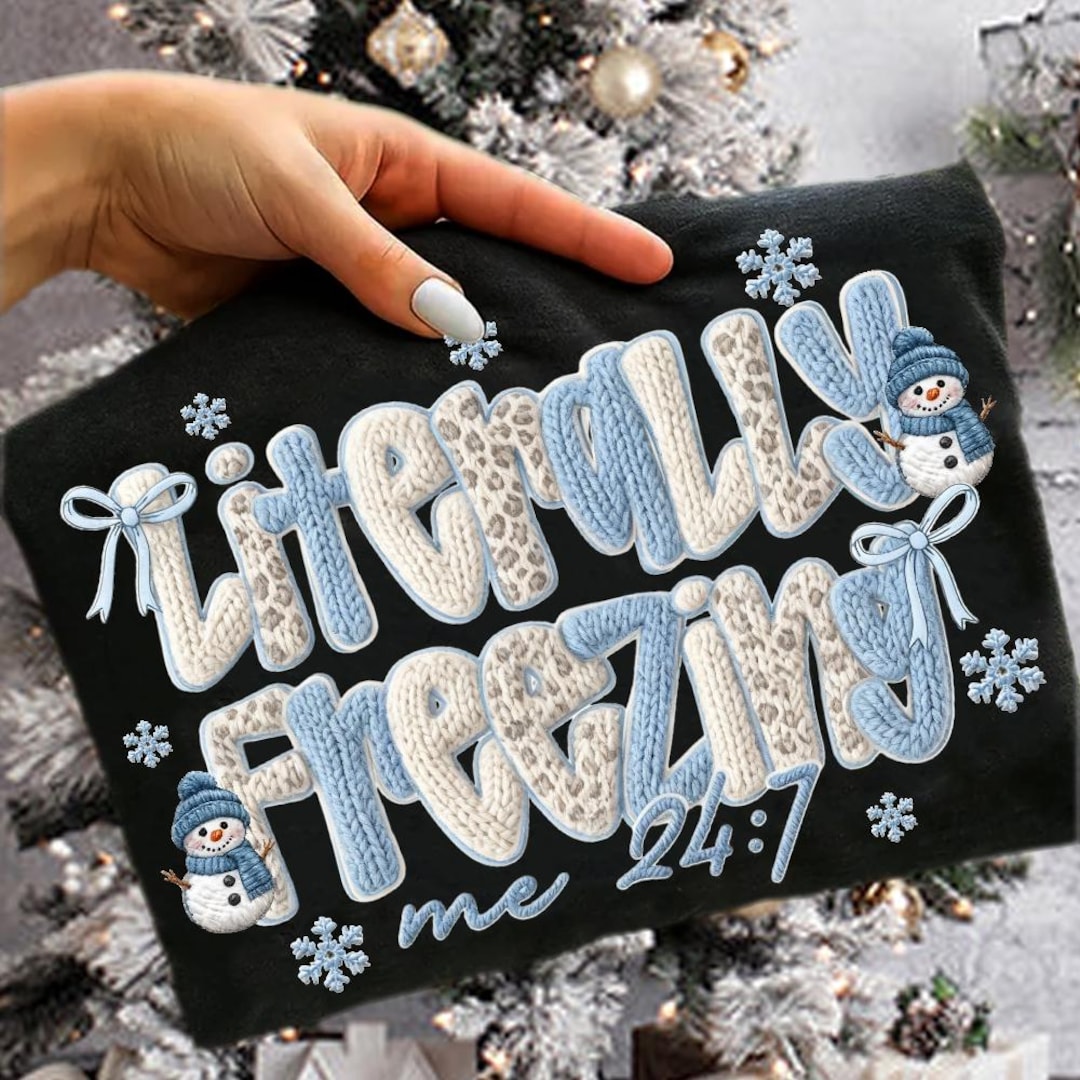 Faux Yarn Literally Freezing Winter Png, Leopard Christmas Png, Winter ...