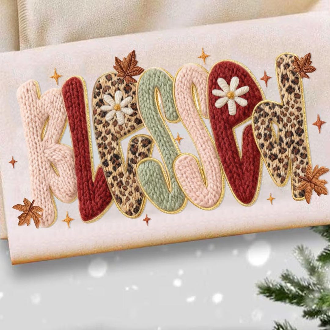 Leopard Blessed Coquette Latch Hook Yarn Crochet Png, Coquette Fall Png ...