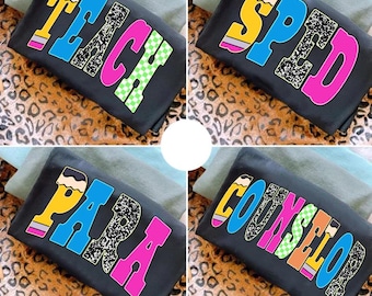 Custom Retro School Occupation PNG Bundle, Back to School Teacher Sped ...