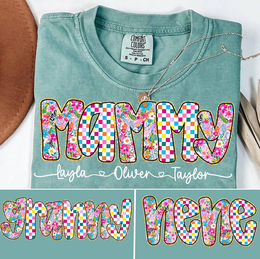 Glitter Mammy Nene Granny Floral Bundle Png, Mothers Day Png, Preppy ...