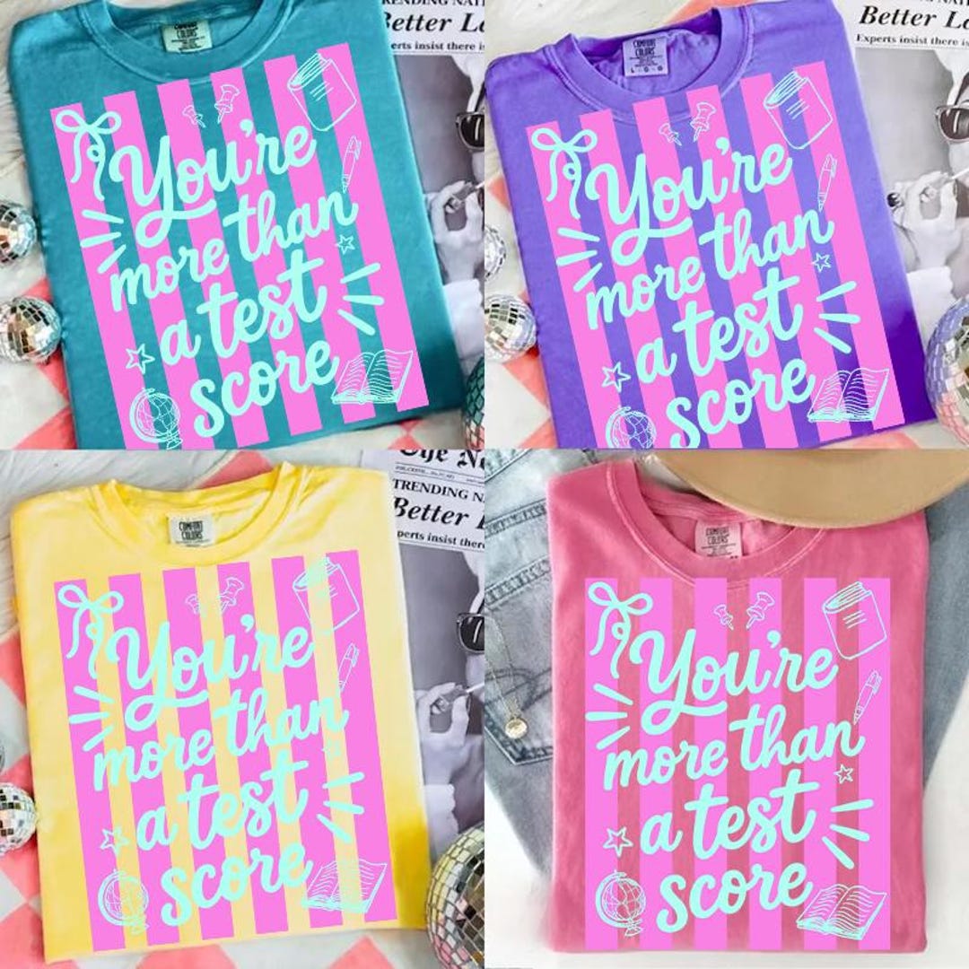Striped Neon You're More Than a Test Score Png, Teacher Testing, Test ...