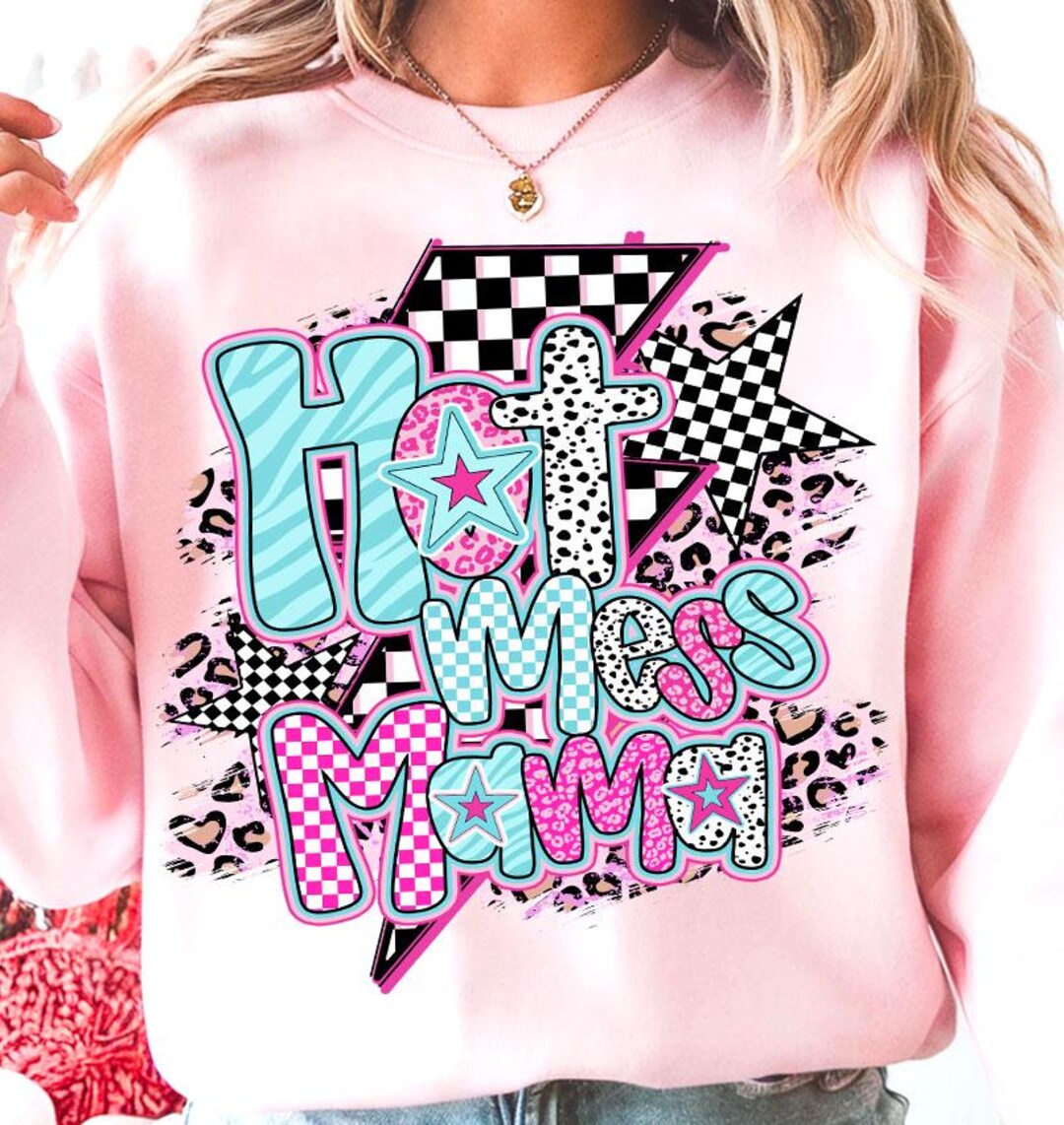 Hot Mess Mama Png, Funny Mom Png, Mom Life Png, Preppy Mama Png, Trendy ...